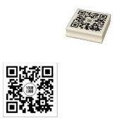 Custom QR Code With Logo Business Rubber Stamp | Zazzle