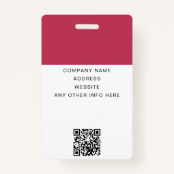 Custom QR Code With Your Logo Company Event ID Bad Badge | Zazzle