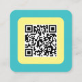 Custom QR Code Yellow and Blue Square Business Card | Zazzle
