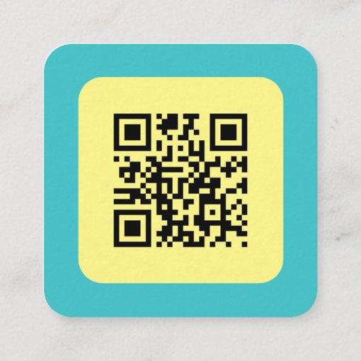 Custom QR Code Yellow and Blue Square Business Card | Zazzle