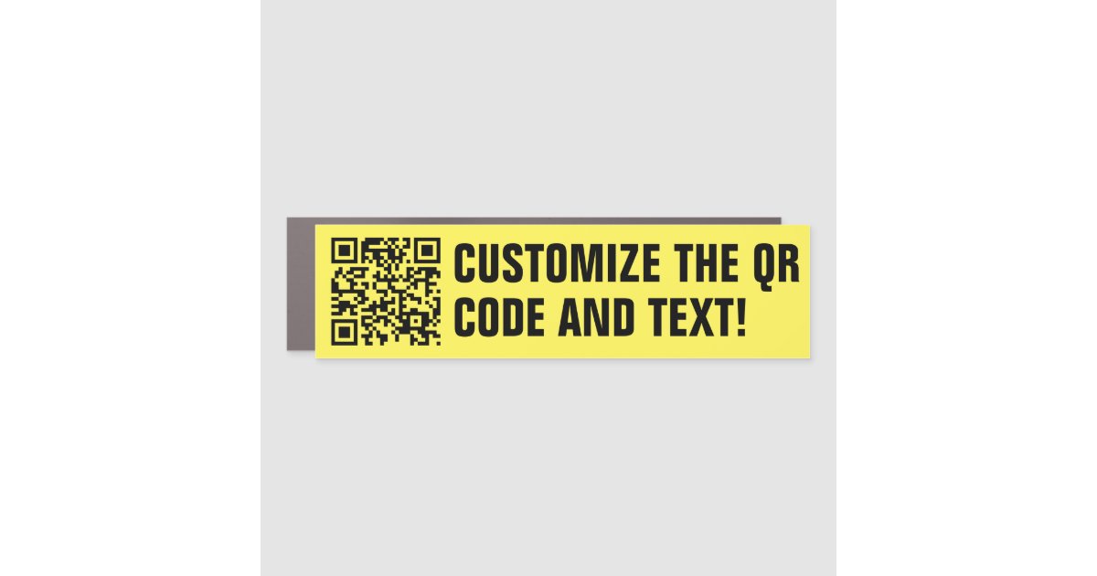Custom QR Code Yellow Car Magnet | Zazzle