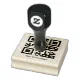 Custom QR Code | Your Text Modern Minimalist Clean Rubber Stamp | Zazzle