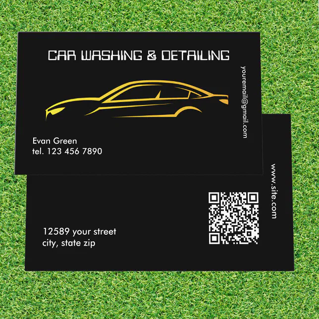 Custom QR Luxurious Car Detailing Business Card | Zazzle