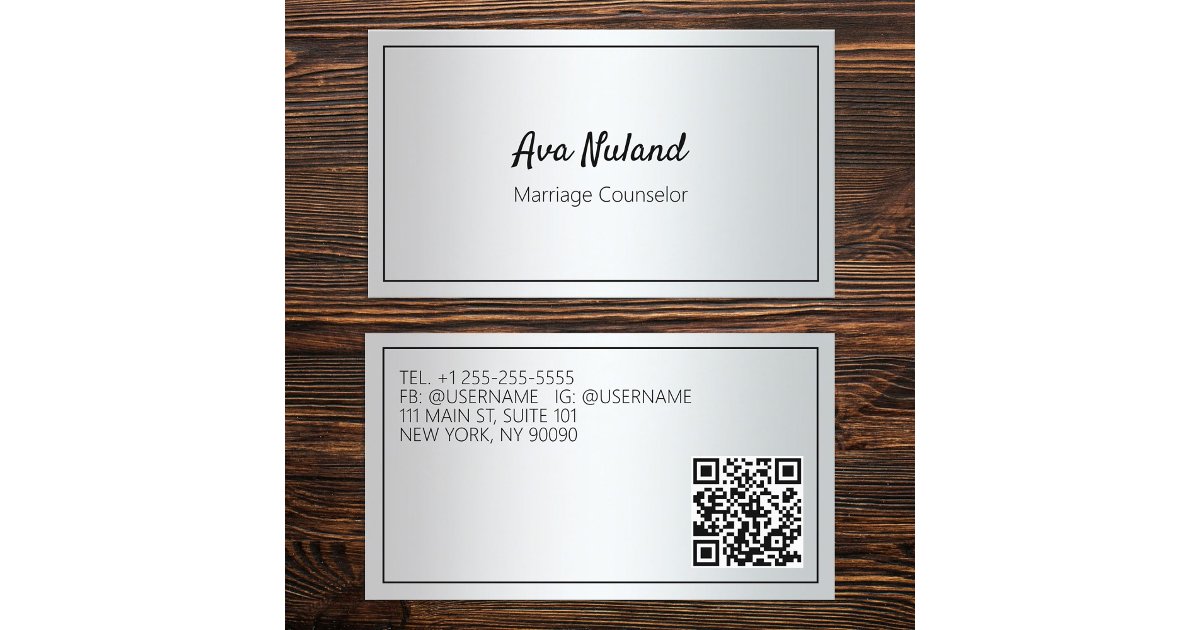 Custom QR Marriage Counselor Business Card | Zazzle