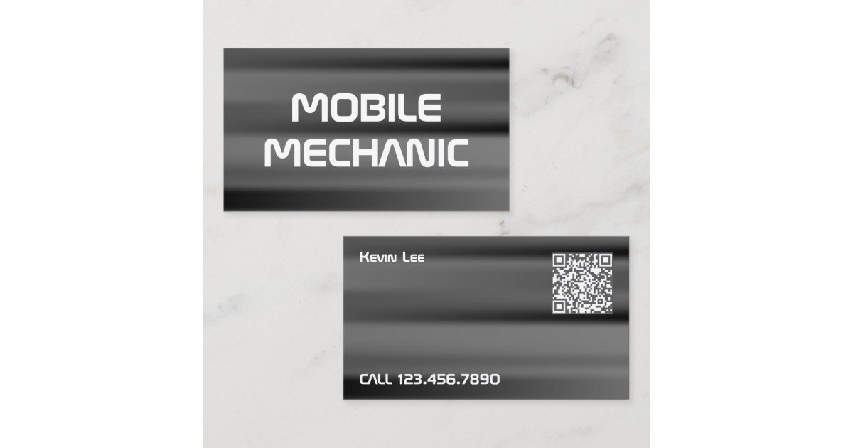 Custom QR Mobile Mechanic Business Card | Zazzle