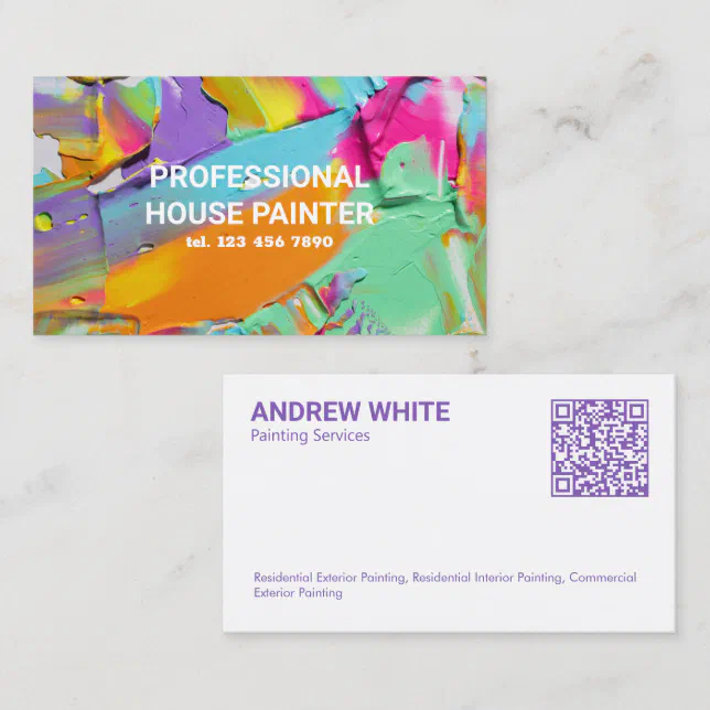 Custom QR Painter Business Card | Zazzle