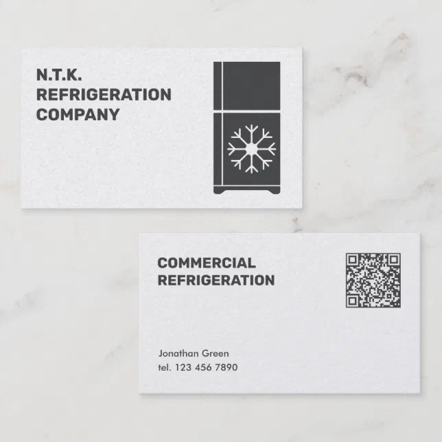 Custom QR Refrigeration Business Card | Zazzle