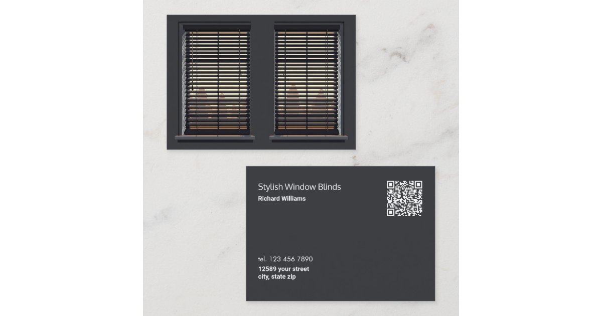 Custom QR Window Blinds Business Card | Zazzle