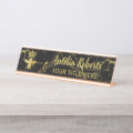 Custom QUEEN BEE GoldBlack Marble Nameplate Holder Desk Name Plate | Zazzle