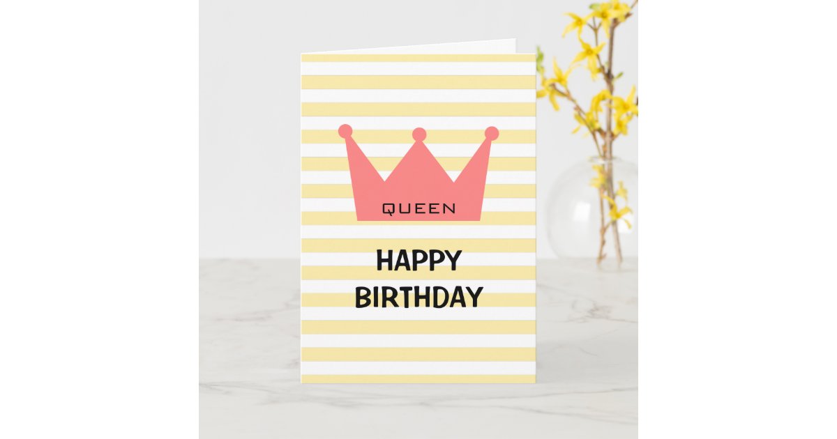 Custom Queen Happy Birthday Red Crown Card | Zazzle