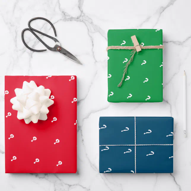 Custom question mark pattern wrapping paper sheets | Zazzle