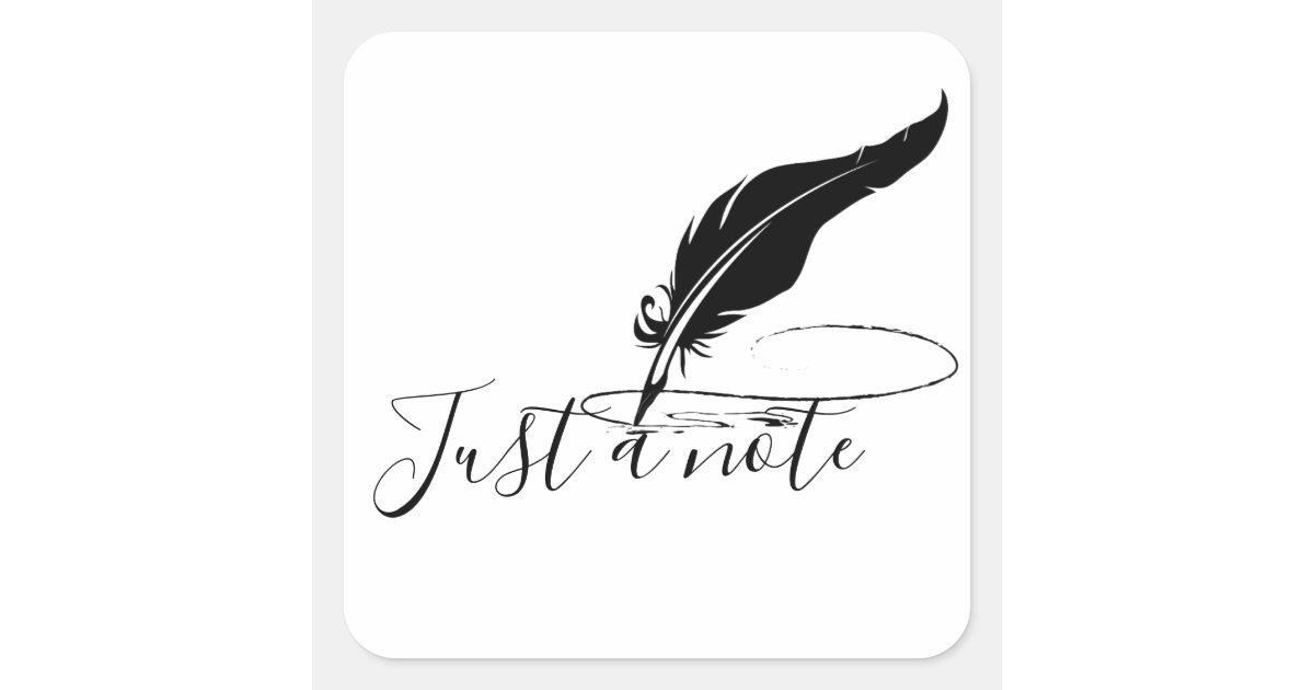 Custom quill pen square sticker | Zazzle