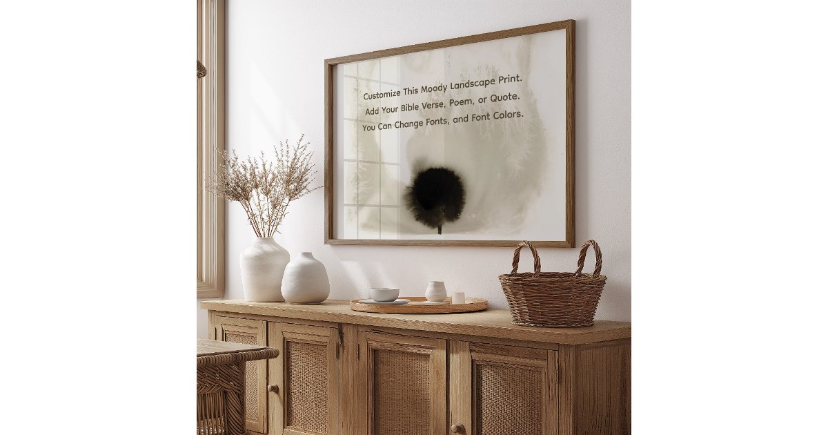 Custom Quote Upload Your Own Words Watercolor Tree Poster | Zazzle