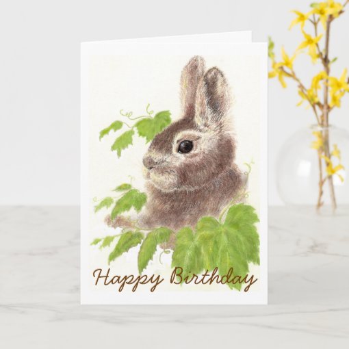 Custom Rabbit Happy Birthday Card | Zazzle