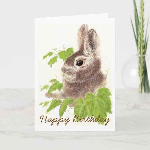 Custom Rabbit Happy Birthday Card | Zazzle
