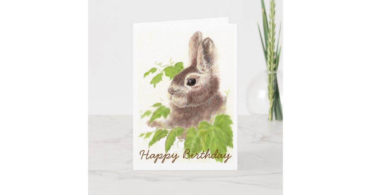 Custom Rabbit Happy Birthday Card | Zazzle