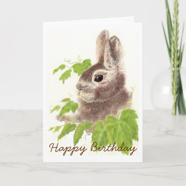 Custom Rabbit Happy Birthday Card | Zazzle