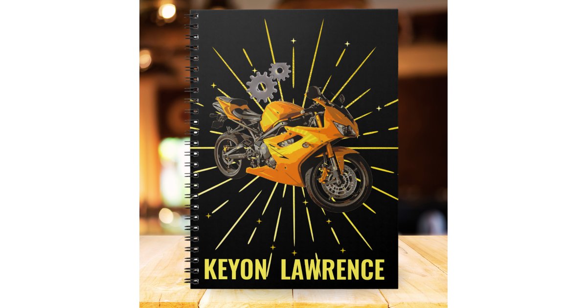 Custom Racing Bike Motocycle Boys Back-to- school Notebook | Zazzle