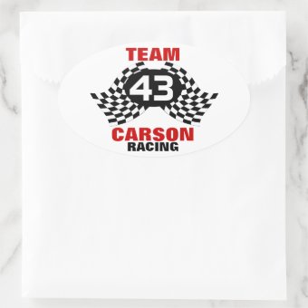 Custom Racing Family Oval Sticker | Zazzle
