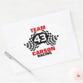 Custom Racing Family Oval Sticker | Zazzle