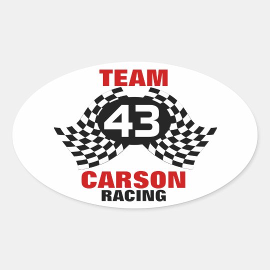 Custom Racing Family Oval Sticker | Zazzle.com