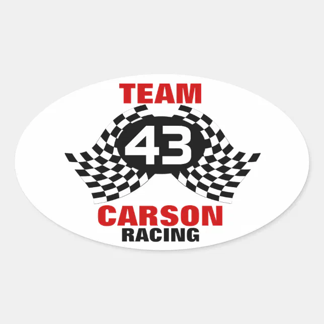 Custom Racing Family Oval Sticker | Zazzle