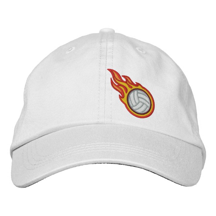 Custom Racing Flames Volleyball Bullet Badge Embroidered Baseball Cap ...