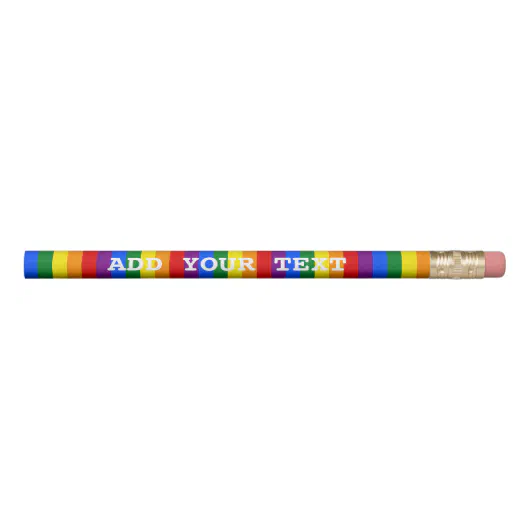 Custom rainbow flag pencil with personalized text | Zazzle
