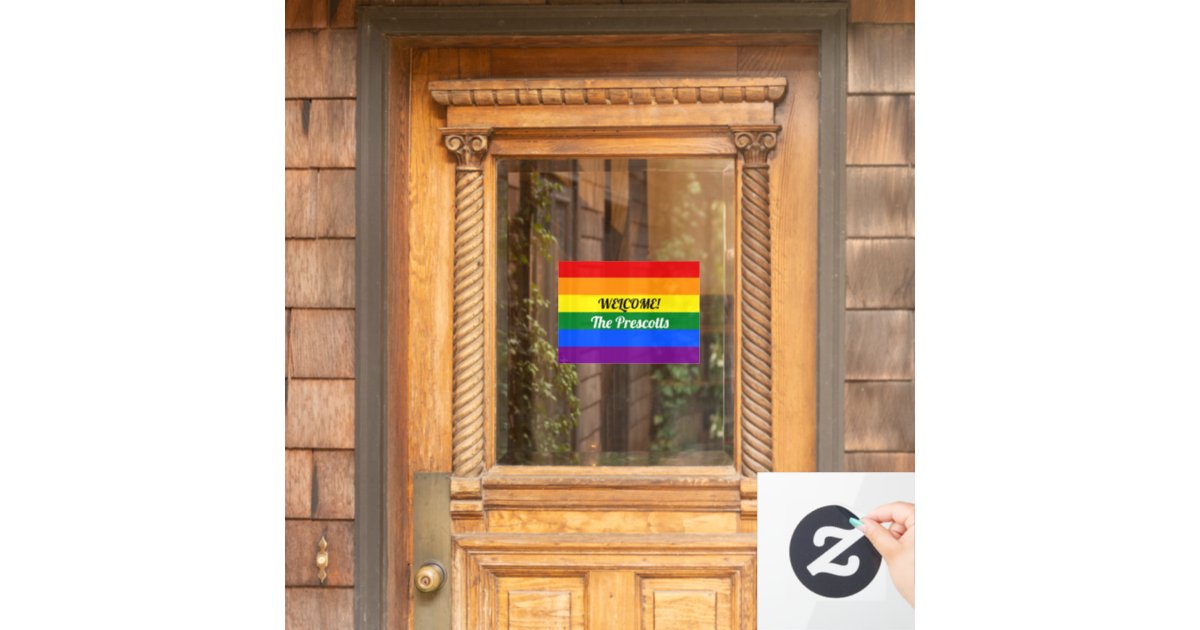 Custom Rainbow Flag Pride Month Window Cling | Zazzle