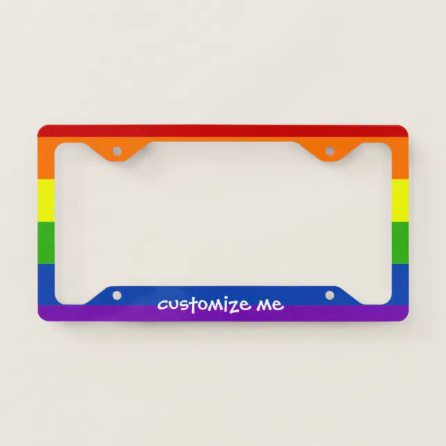 Custom Rainbow Gay Pride License Plate Frame | Zazzle