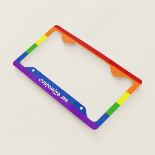 Custom Rainbow Gay Pride License Plate Frame | Zazzle