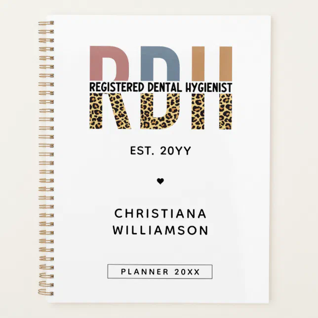 Custom RDH Registered Dental Hygienist Gifts Planner | Zazzle