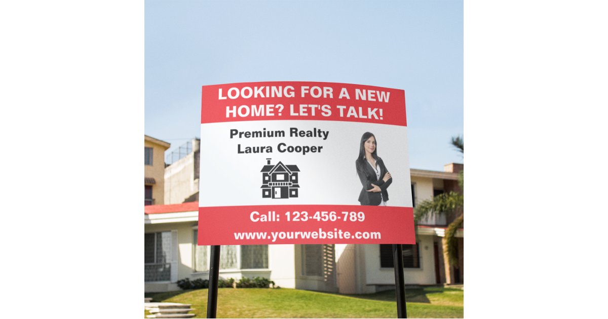 Custom Real Estate Agent Photo Logo Sign | Zazzle