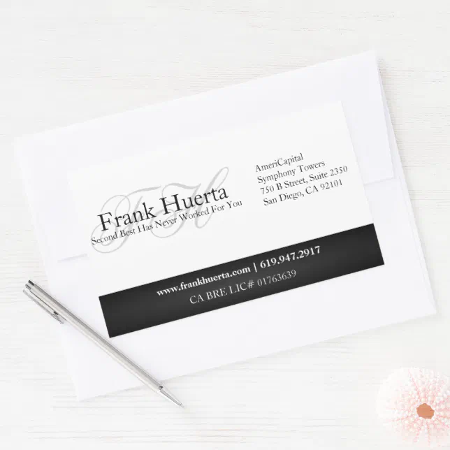 Custom Real Estate Business Courtesy Of (rev3) Rectangular Sticker | Zazzle