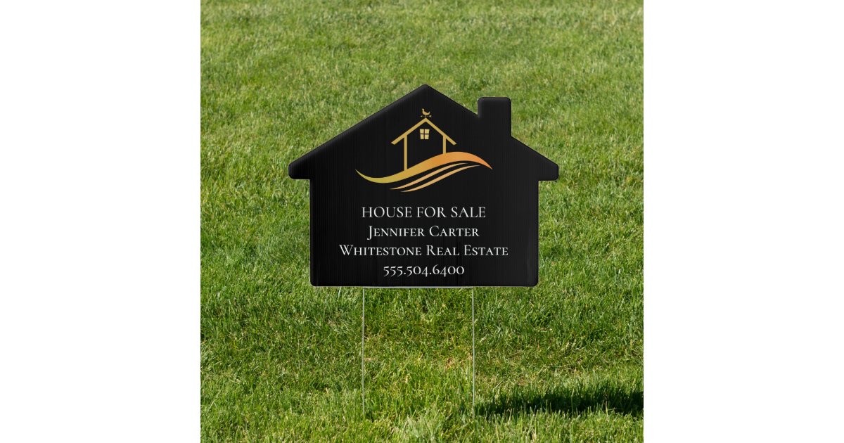 Custom Real Estate Company House for Sale Yard Sign | Zazzle