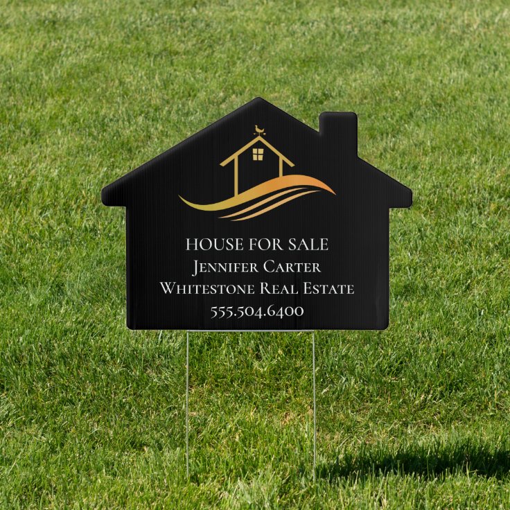 Custom Real Estate Company House for Sale Yard Sign | Zazzle
