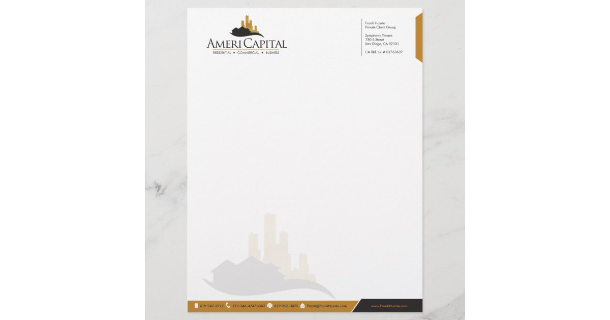 CUSTOM Real Estate Letterhead V1 | Zazzle