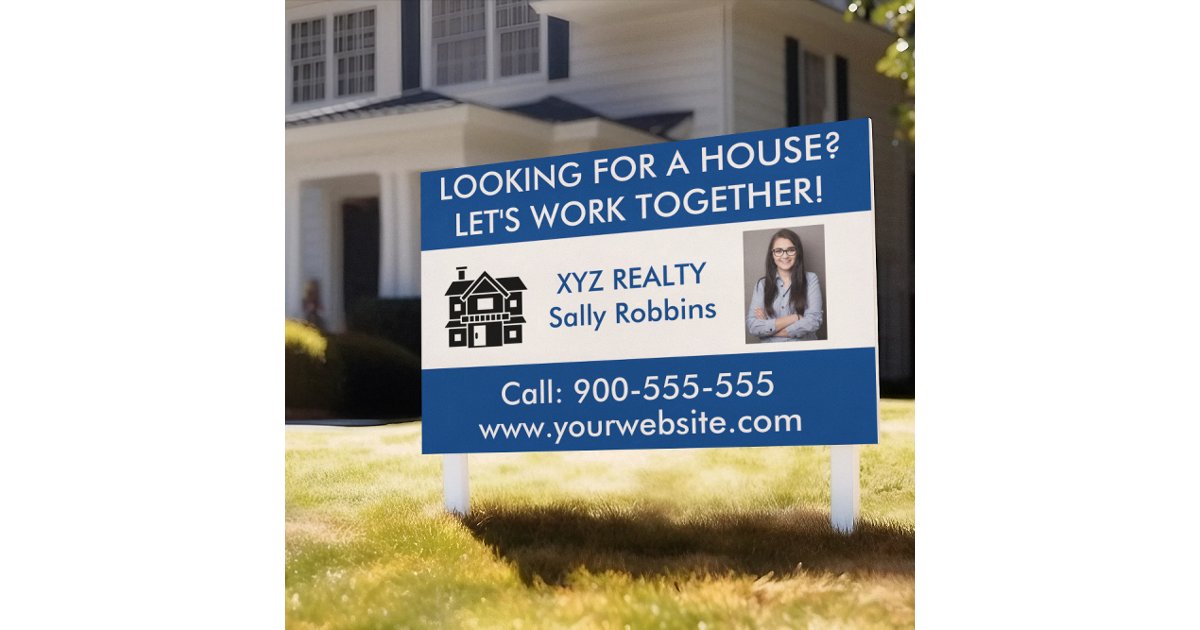 Custom Real Estate Logo Promotional Advertising Sign | Zazzle