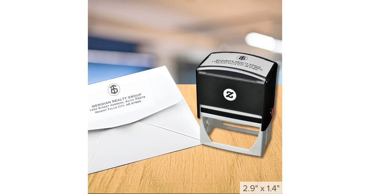 Custom Real Estate Logo Self-Inking Stamp | Zazzle