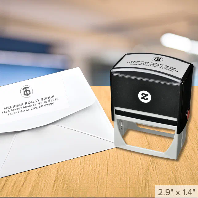 Custom Real Estate Logo Self-Inking Stamp | Zazzle