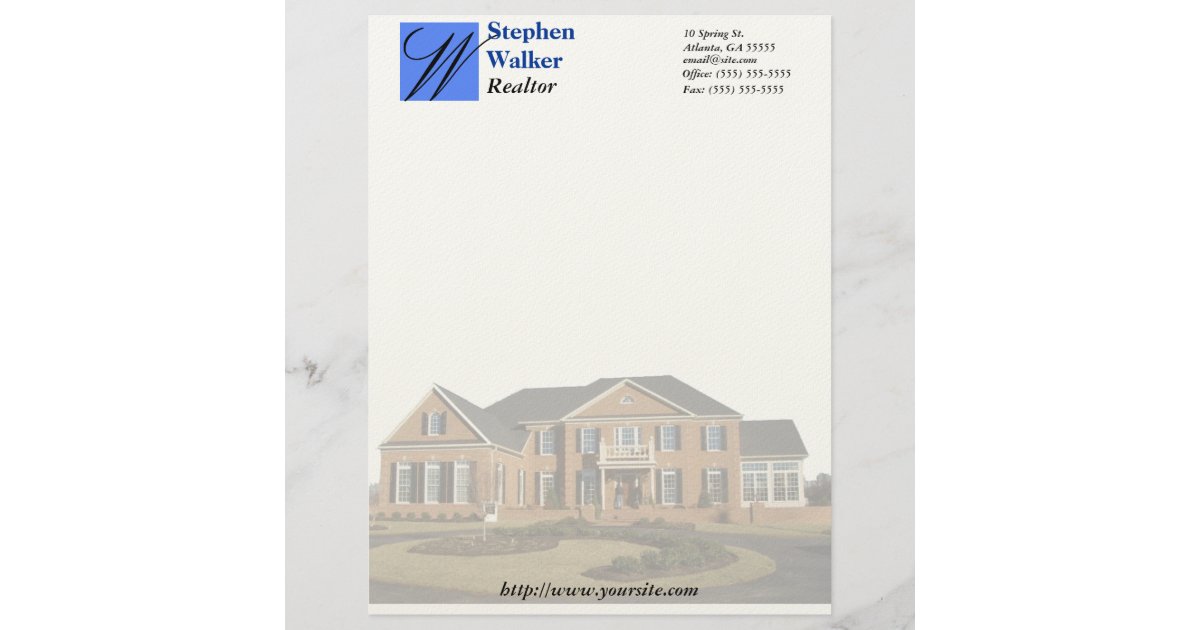 Custom Real Estate Stationary Letterhead | Zazzle