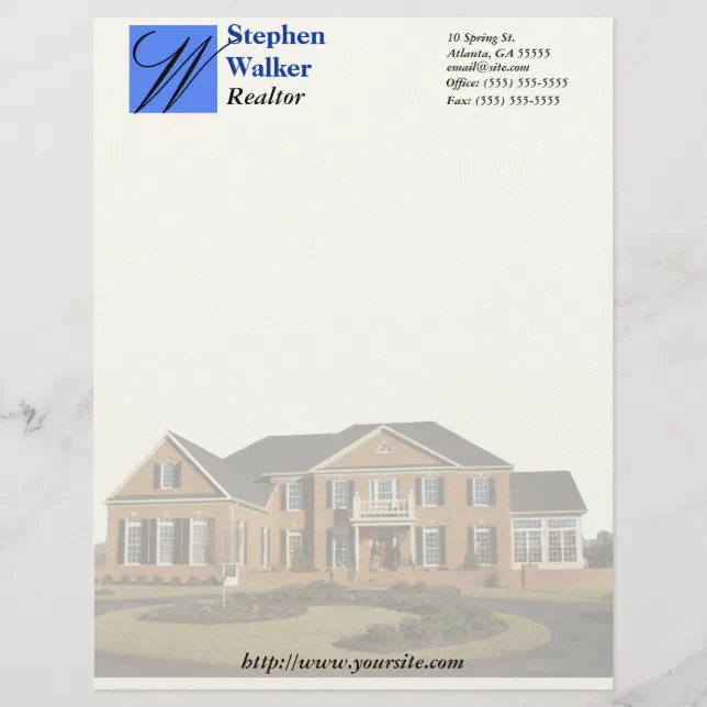 Custom Real Estate Stationary Letterhead | Zazzle