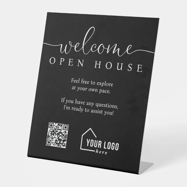Custom Realtor Welcome Open House Pedestal Sign | Zazzle