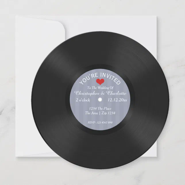 Custom Record Album Novelty Wedding Invitation | Zazzle