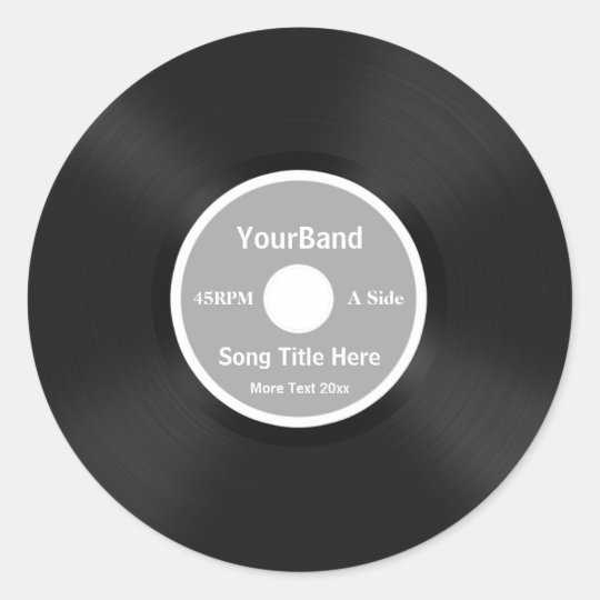 Custom Record Personalize Classic Round Sticker | Zazzle.com