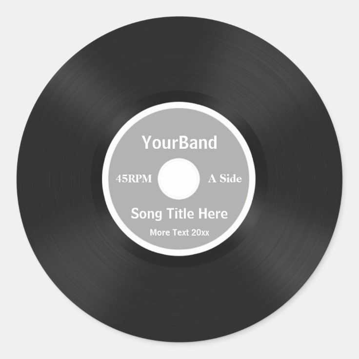 Custom Record Personalize Classic Round Sticker | Zazzle