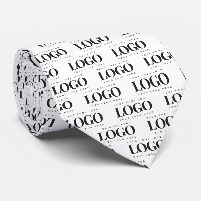 Custom Rectangle Business Company Logo Pattern Neck Tie | Zazzle