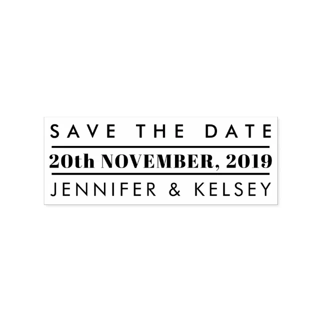Custom Rectangular Save The Date Wedding Stamp | Zazzle