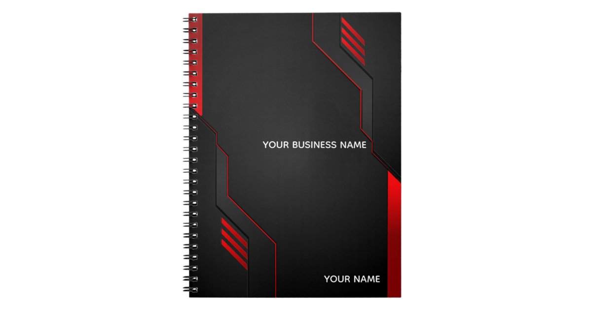 Custom Red and Black Notebook | Zazzle