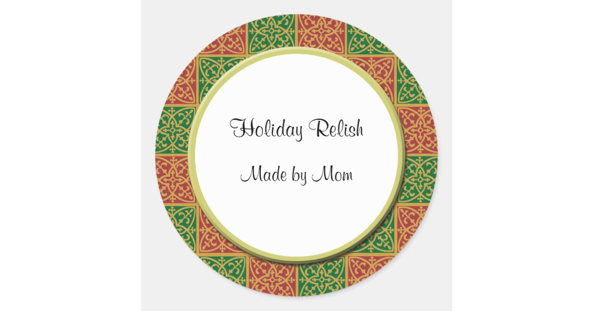 Custom Red and Green Pattern Sticker | Zazzle
